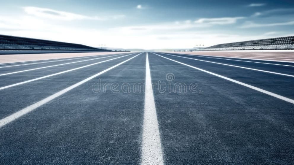 Racing Track Marked with Start and Finish Lines. Generative AI Stock ...