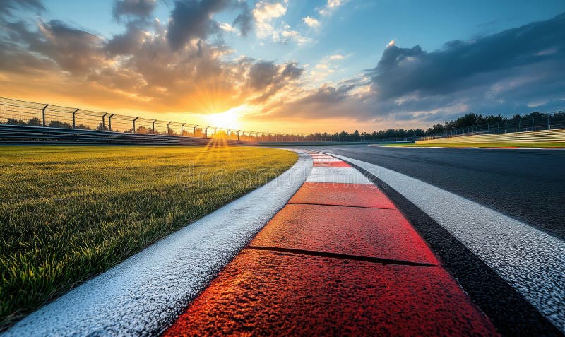 Racing Track Sunset Vibrant Colors Dramatic Sky Stock Photos - Free ...