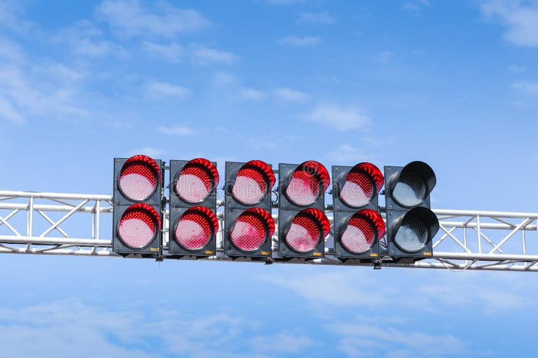 Racing Traffic Lights, Start Line Racing Starting Lights System Stock ...