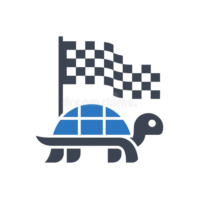 Racing Turtle Flag Icon stock vector. Illustration of finish - 384694353