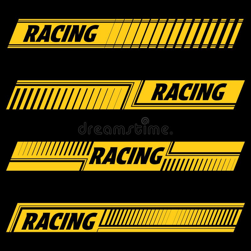 Racing yellow sport decals stock vector. Illustration of sticker ...