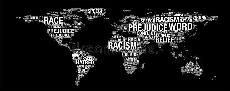 Racism Concept on World Map Stock Illustration - Illustration of ...