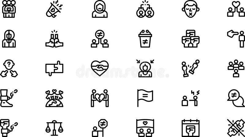 Racism Icons High-Quality Vector Icons Collection with Editable Stroke ...