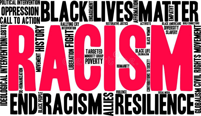 End Racism Word Cloud stock vector. Illustration of americans - 99075396