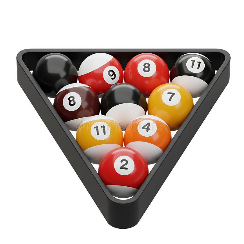 Rack of Billiard Balls: a Close-up View of Colorful Pool Balls in a ...