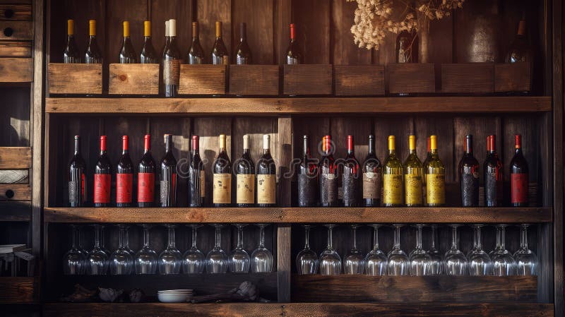 Rack bottles wine stock illustration. Illustration of cork - 340013983