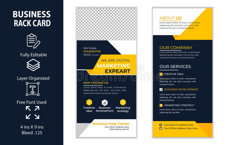 Rack Card Business Corporate DL Flyer Template Design Stock ...