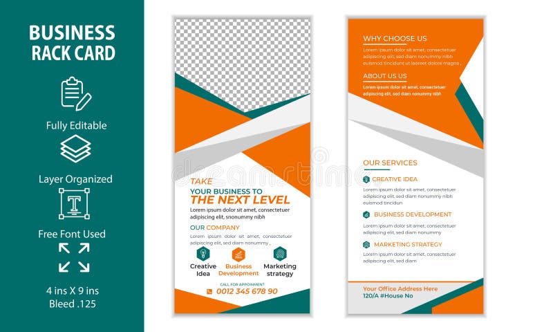 Rack Card Corporate Business DL Flyer Template Design Stock ...