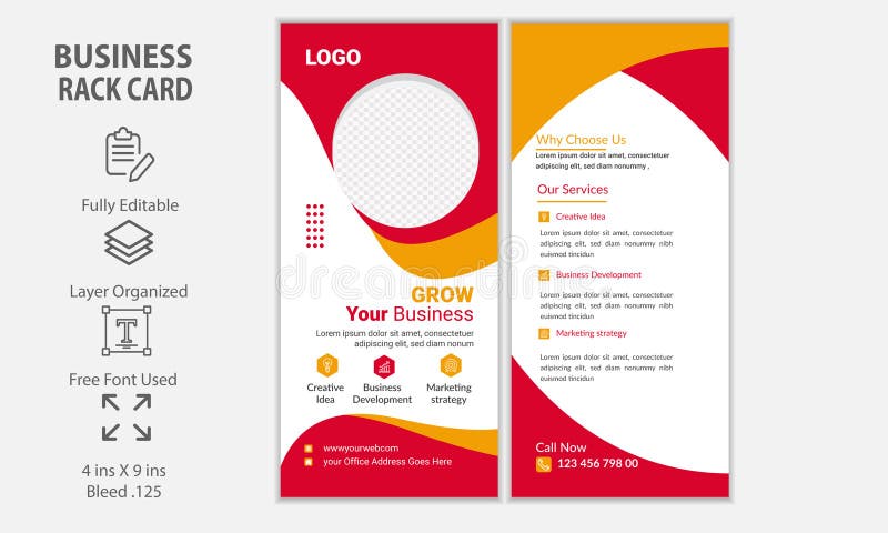 Rack Card Dl Flyer Design for Business Promotion Stock Illustration ...
