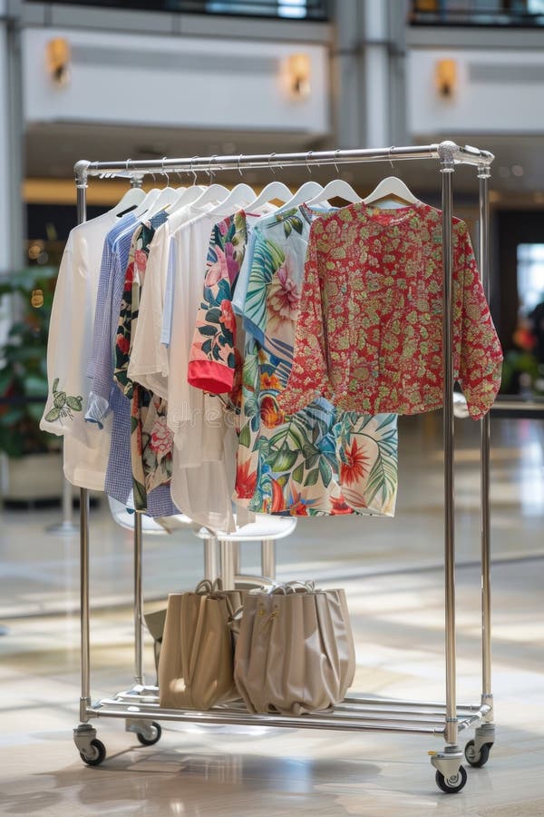 A Rack with Clothes Hanging in a Building. Suitable for Interior Design ...