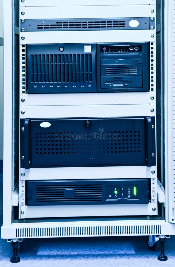 Rack with computers stock photo. Image of security, rack - 11725112