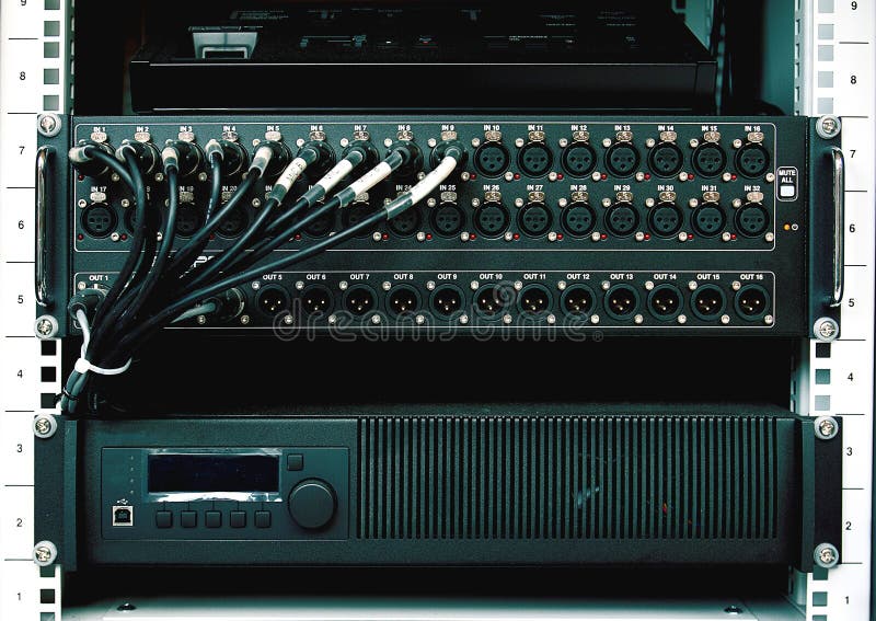 Rack Console of Sound Control Equipment in Conference Room-training ...