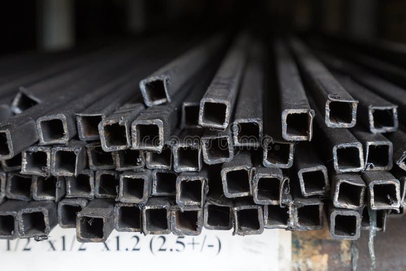 Rack of Construction Steel Pipes Stock Photo - Image of beam, dusty ...