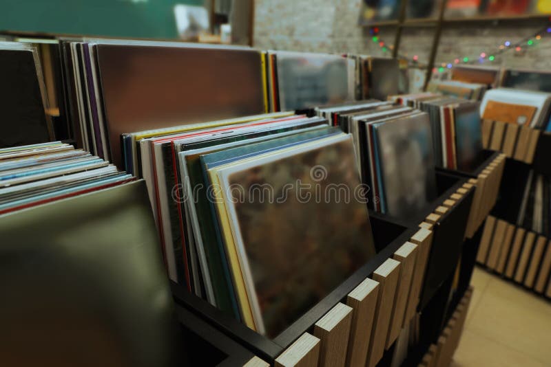 Rack with Vinyl Records in Store Stock Image - Image of record, disk ...