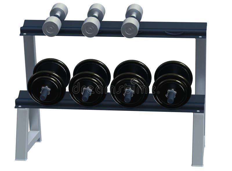Rack of dumbbells stock illustration. Illustration of illustration ...
