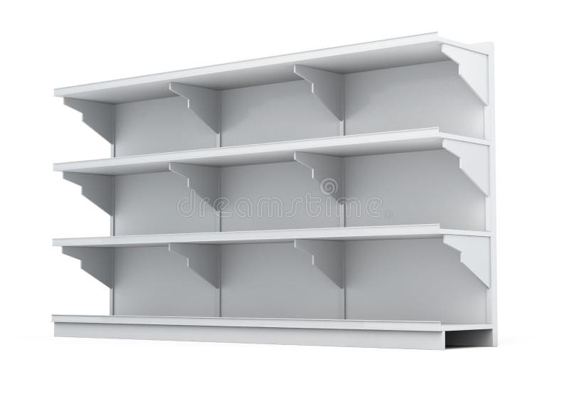 Display Rack with Shelves Isolated on White Background. 3d Rendering ...