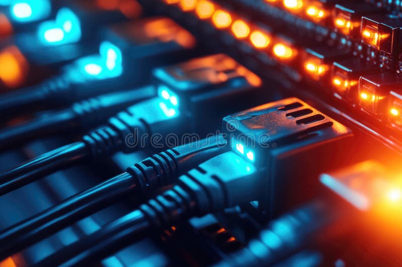 Rack of Ethernet Switches stock photo. Image of tech - 361967664