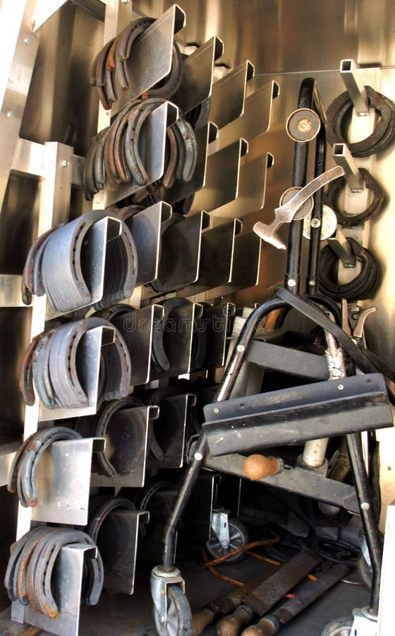 A rack of farrier tools stock image. Image of farrier - 202075865