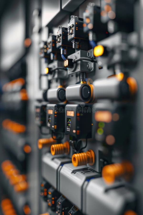 A Rack Filled with Various Electronic Devices Such As Computers ...
