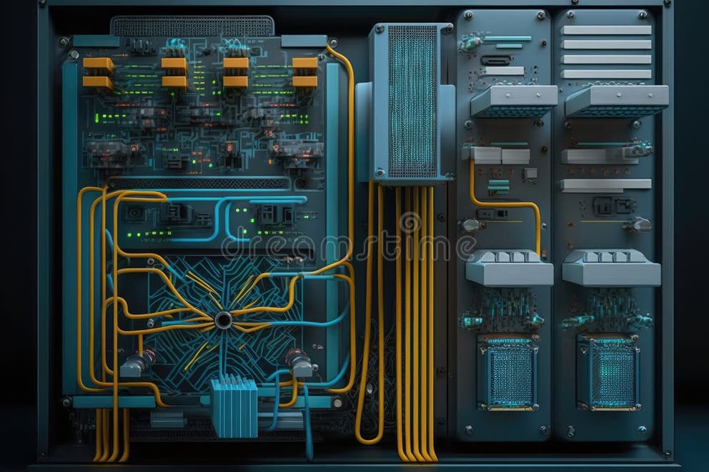 Rack Housing Server Data Storage Hardware in a Data Center. the ...