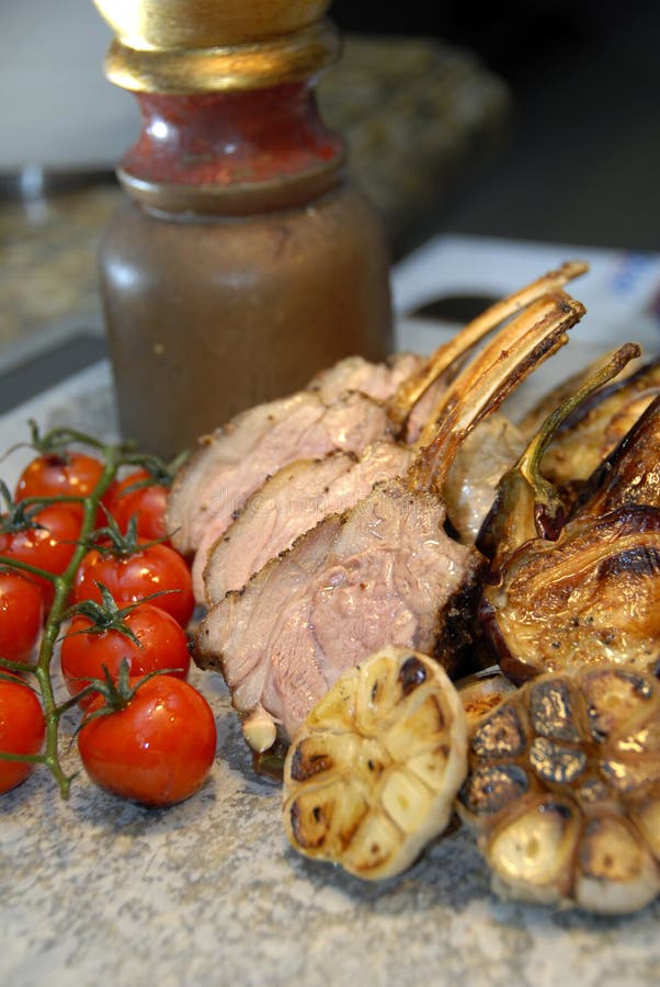 Rack of lamb stock image. Image of gourmet, rack, tomato - 17057445