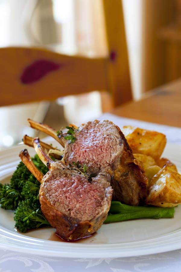 Rack of Lamb stock image. Image of eating, green, table - 4278961