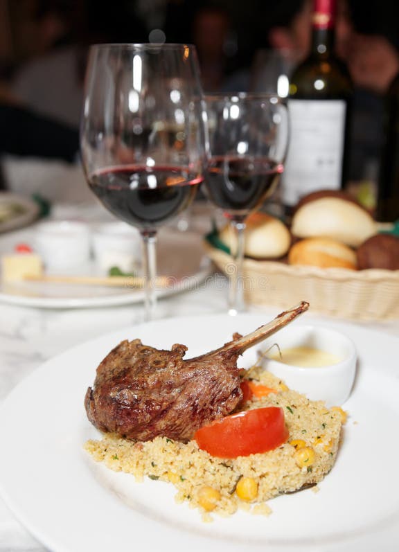 Rack of lamb with couscous stock photo. Image of lunch - 19501272