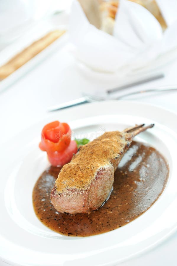 Rack of lamb fried stock image. Image of crossed, lamb - 55145483