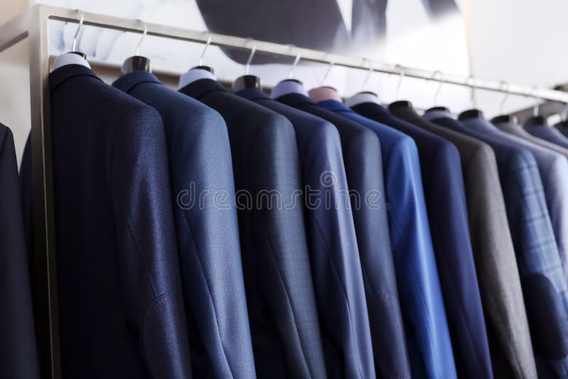 Rack with Male Clothes in Boutique Stock Image - Image of choice ...