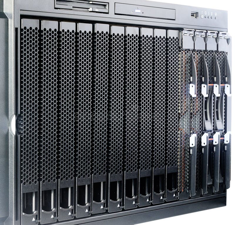 Rack Mount Server Front View Stock Image - Image of black, disk: 21504353