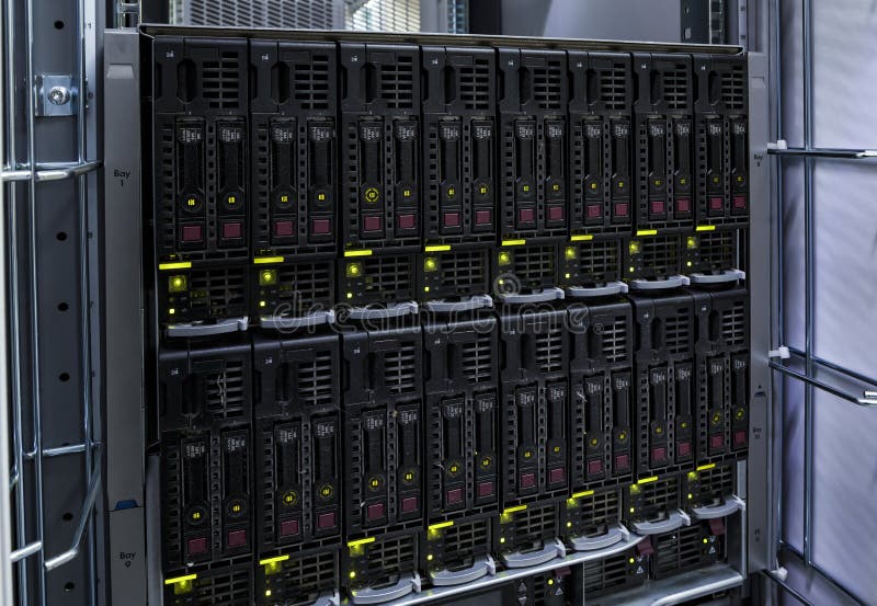 Rack Mount Computer Server with Hard Drive Disk Stock Photo - Image of ...