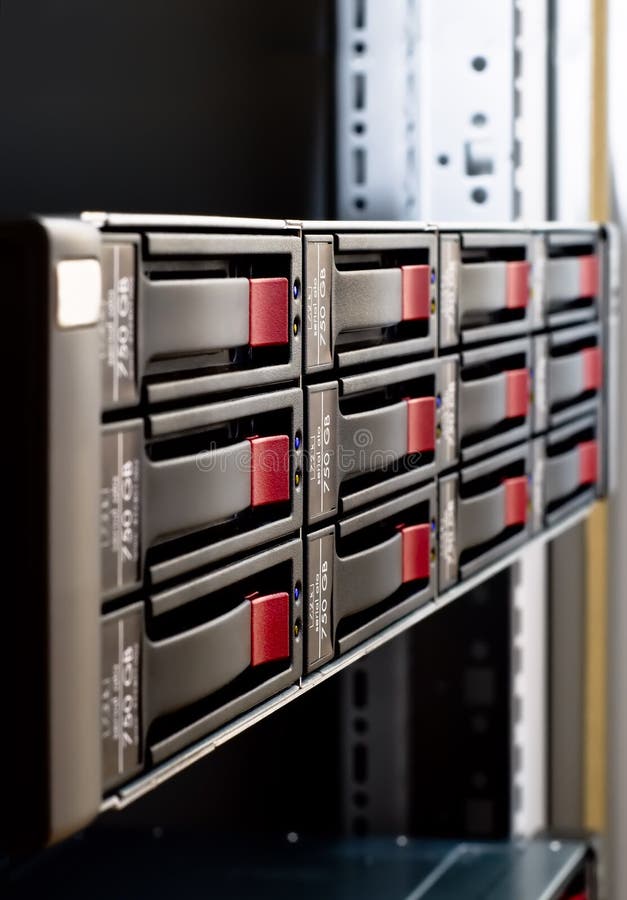 Rack-mounted disk array stock image. Image of datacenter - 4827403