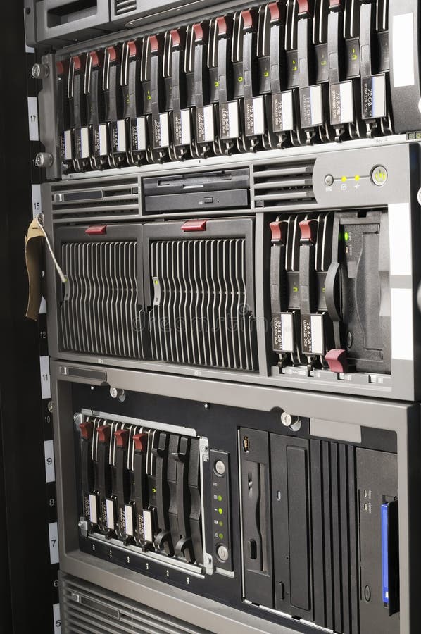 Rack mounted servers stock photo. Image of drive, black - 22022604