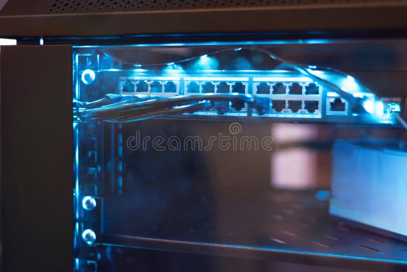 Rack Mounted Servers in a Server Room, Close Up Stock Image - Image of ...