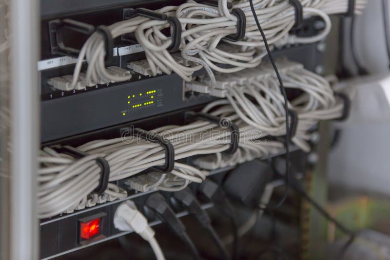 Rack Mounted Servers in a Server Room, Close Up Stock Photo - Image of ...
