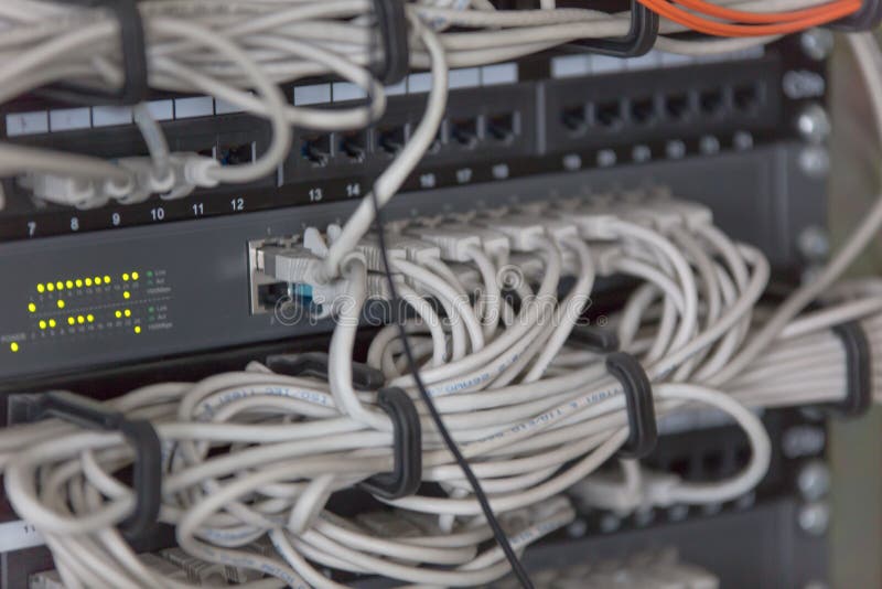Rack Mounted Servers in a Server Room, Close Up Stock Image - Image of ...