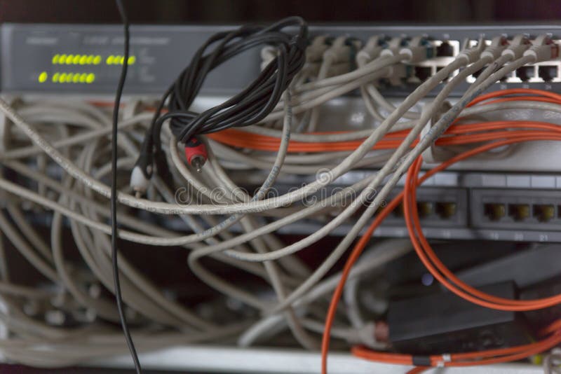 Rack Mounted Servers in a Server Room, Close Up Stock Photo - Image of ...