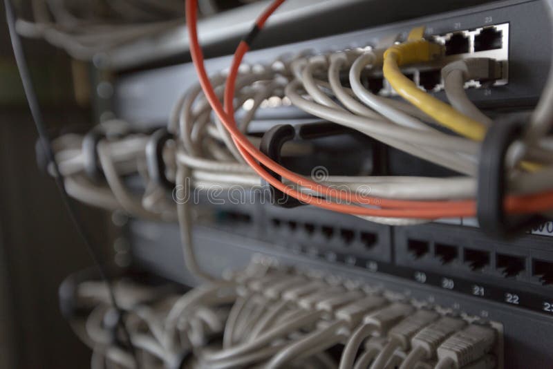 Rack Mounted Servers in a Server Room, Close Up Stock Photo - Image of ...
