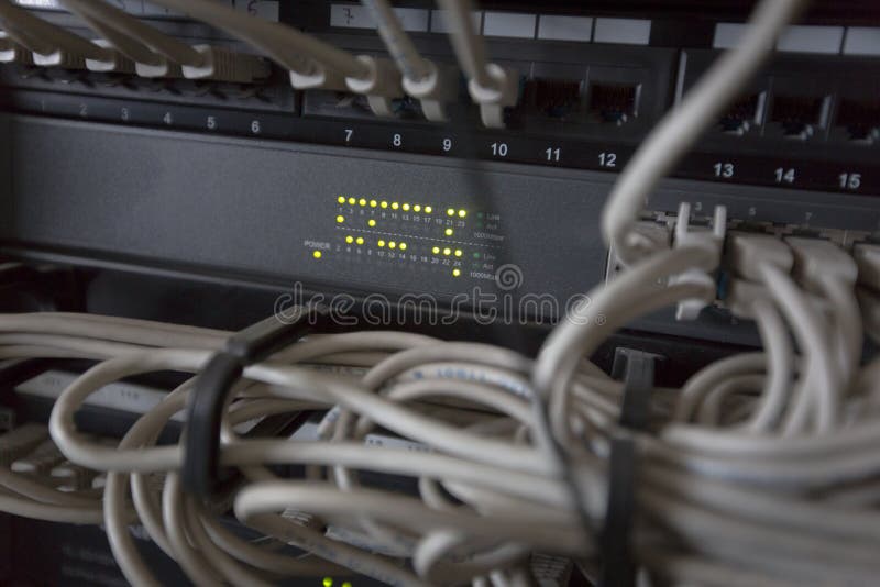 Rack Mounted Servers in a Server Room, Close Up Stock Image - Image of ...