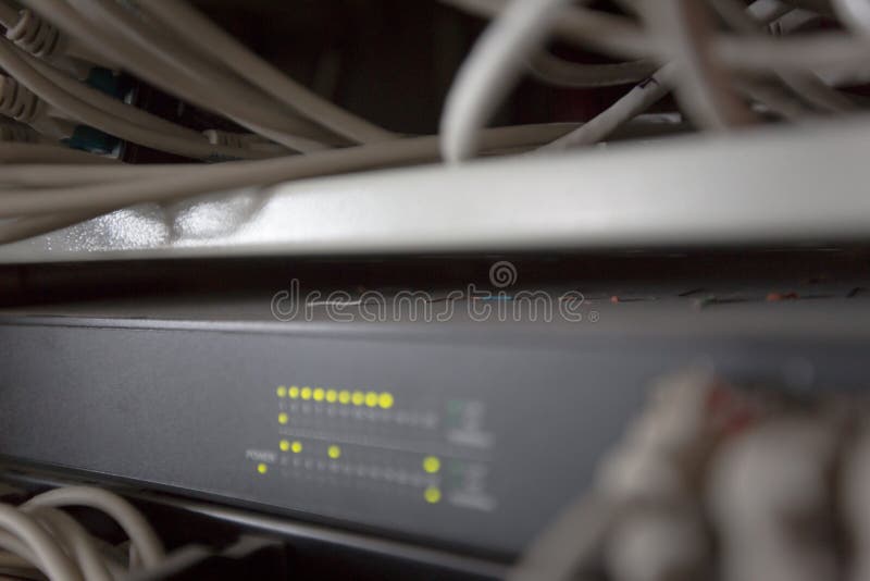 Rack Mounted Servers in a Server Room, Close Up Stock Image - Image of ...