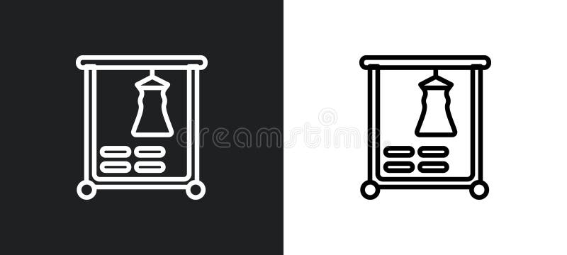 Rack Outline Icon in White and Black Colors. Rack Flat Vector Icon from ...