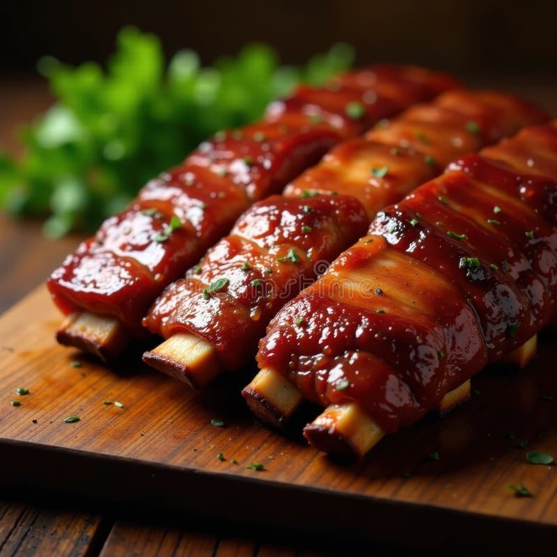 Rack of Perfectly Cooked Pork and Beef Ribs, Glistening, Texture, Meat ...