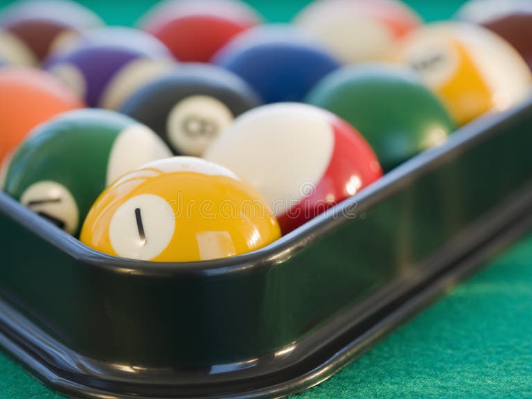Rack of pool balls stock image. Image of sport, competition - 13944869