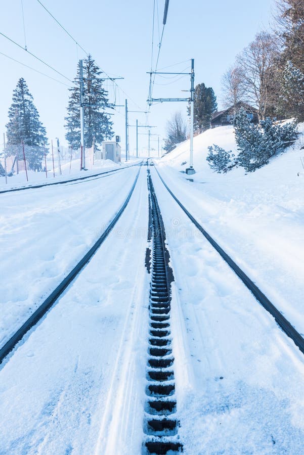Rack Railway in the Swiss Alps Stock Image - Image of gradient ...