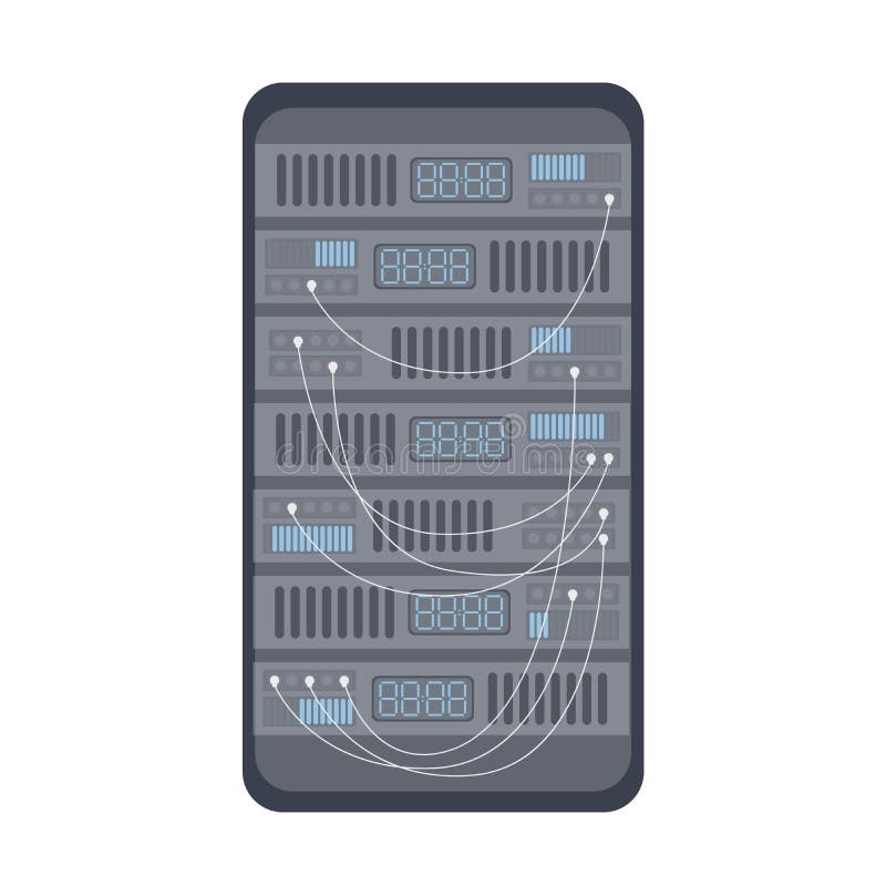 Rack with Server Hardware. the Concept of a Server Room, Data Bank, Web ...