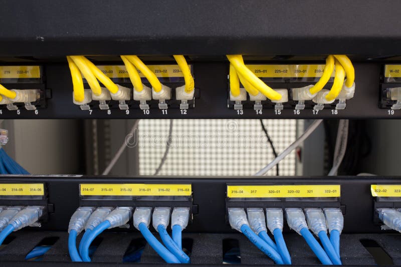Rack Server Internet Connected with LAN Cables. Stock Photo - Image of ...