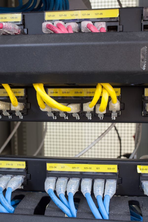 Rack Server Internet Connected with LAN Cables. Stock Photo - Image of ...
