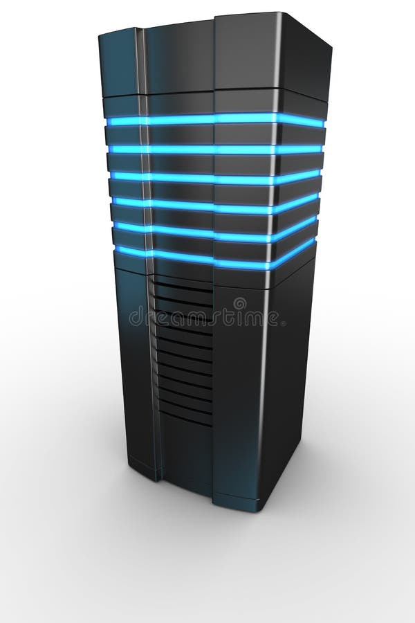 Rack Server on White Background Stock Illustration - Illustration of ...