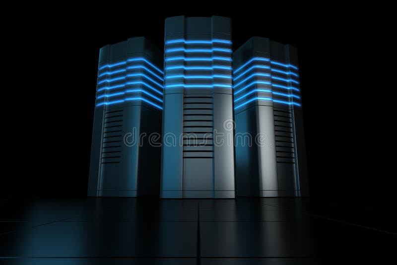 Rack Server on White Background Stock Illustration - Illustration of ...