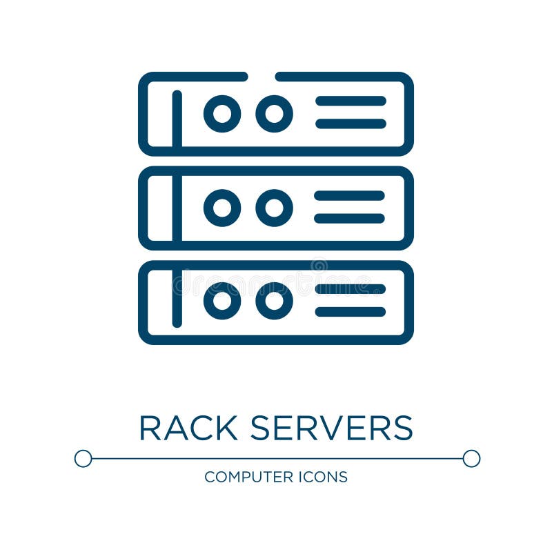 Rack Servers Icon Linear Vector Illustration From Computer And Media